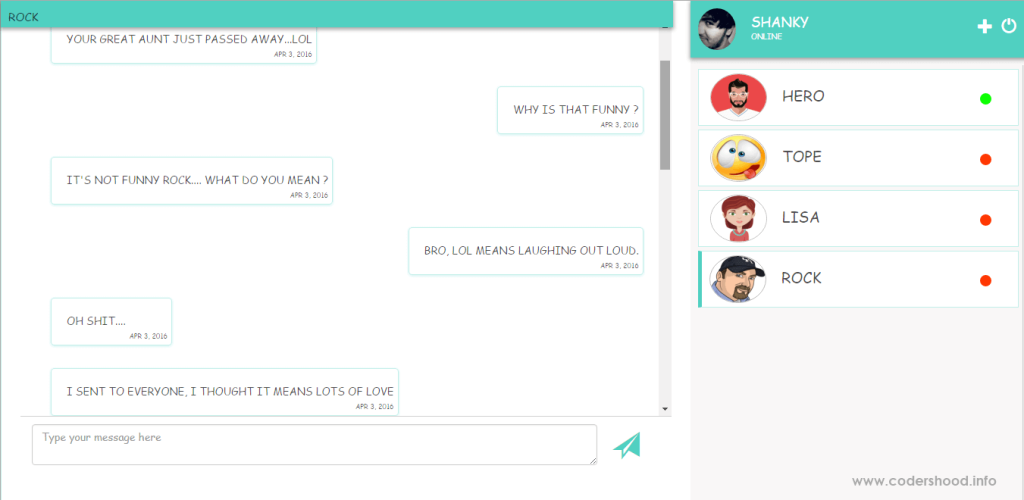Homepage Realtime Private Chatting Application Codershood 0642